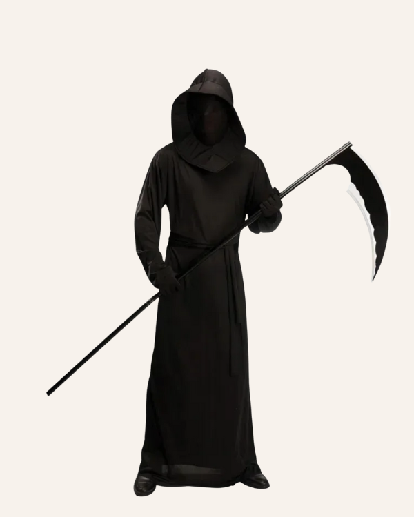Sensemann Kostüm – Halloween Reaper Outfit | Schwarzes Gewand